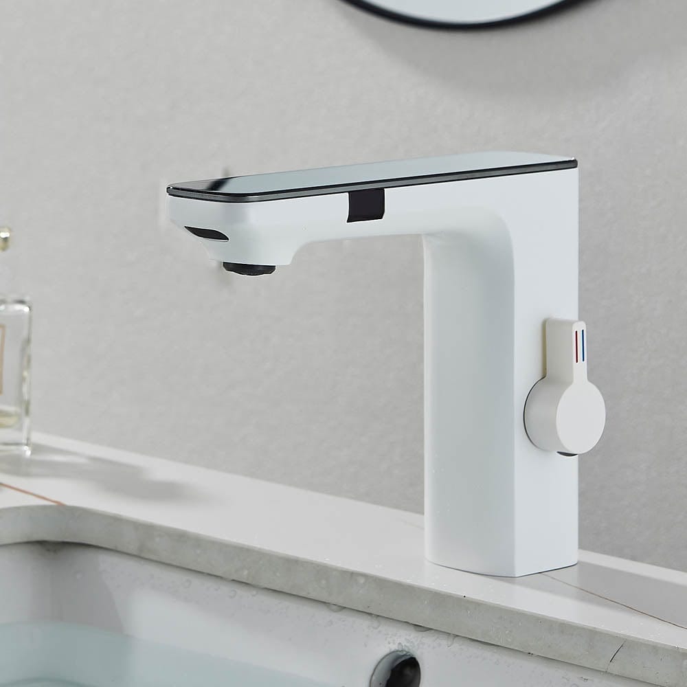 Baterie baie cu afisaj digital si senzor touchless, alb, cod 1477 – CasaVie