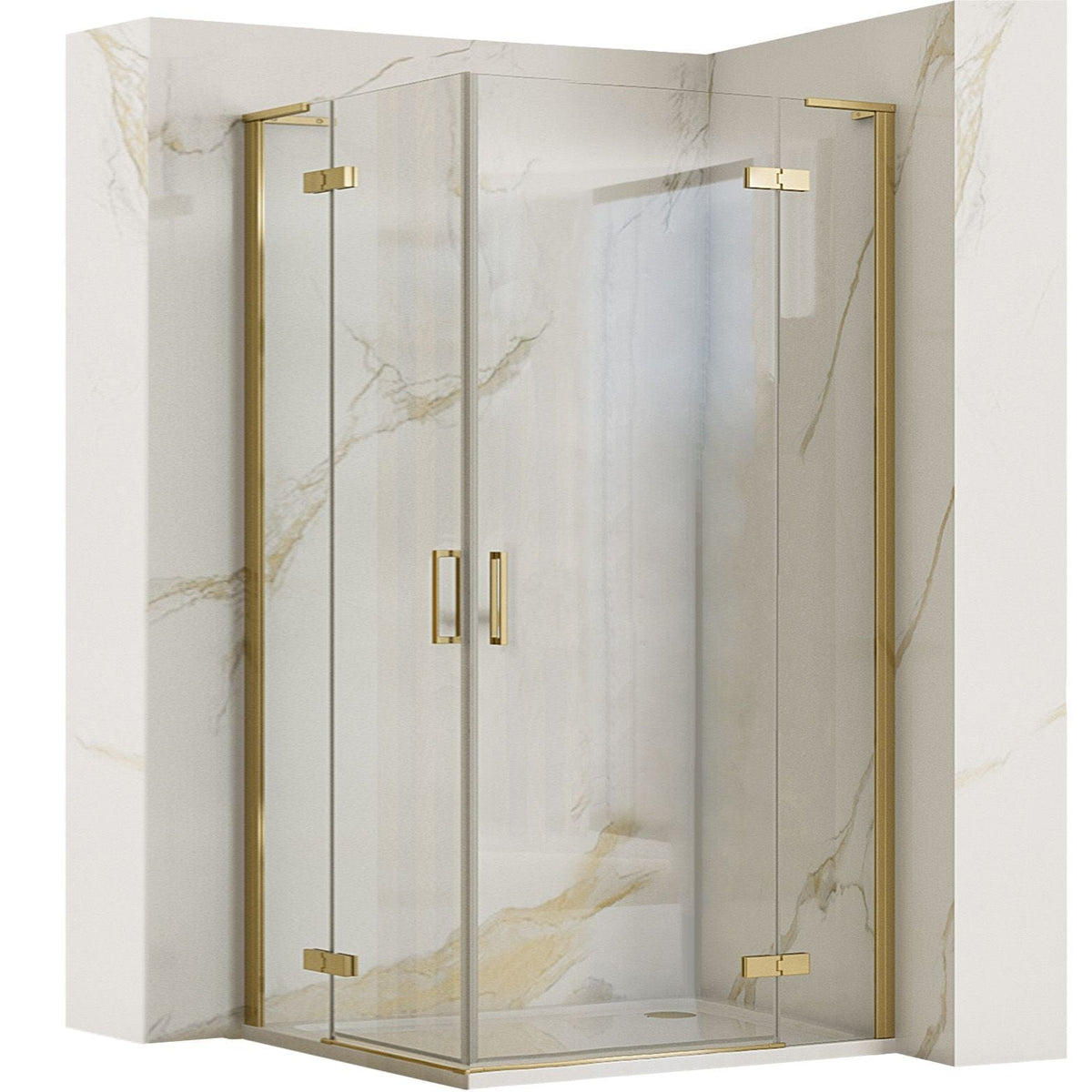 Cabina de dus Rea Hugo, auriu, 90x100 cm – CasaVie