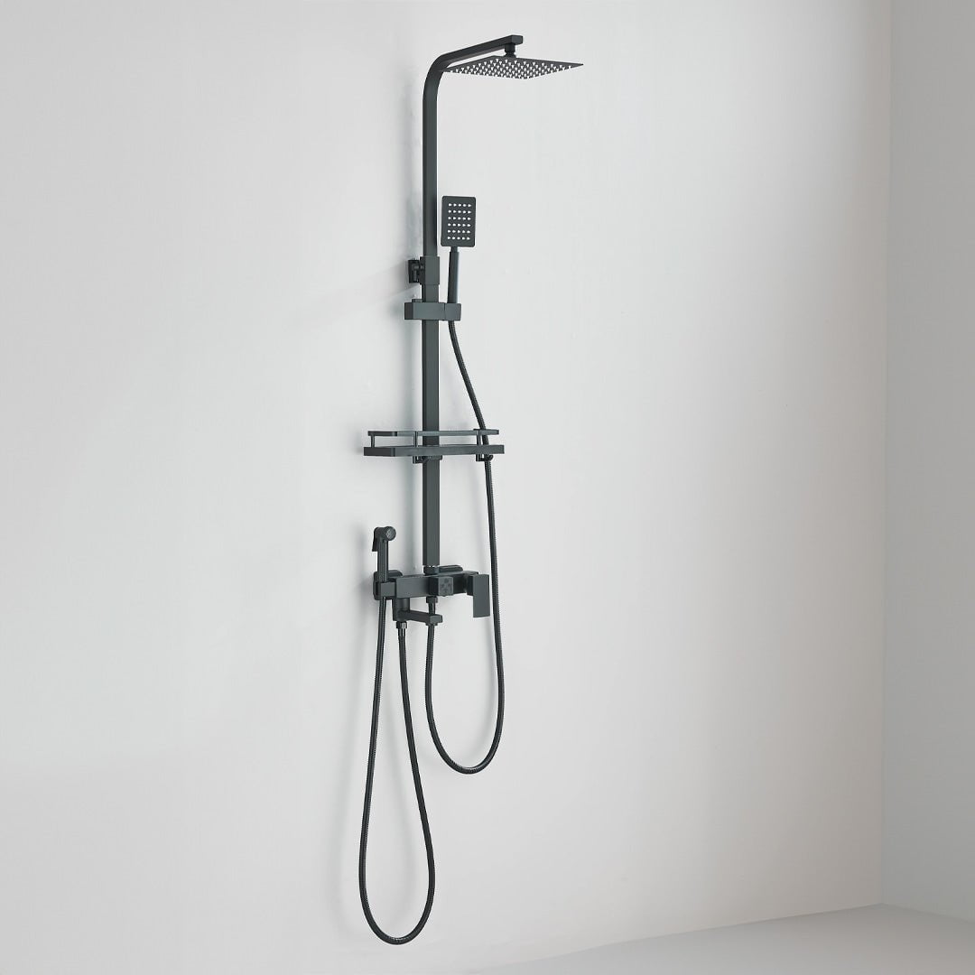 Coloana Dus neagra cu efect de ploaie para dus 25cm – CasaVie