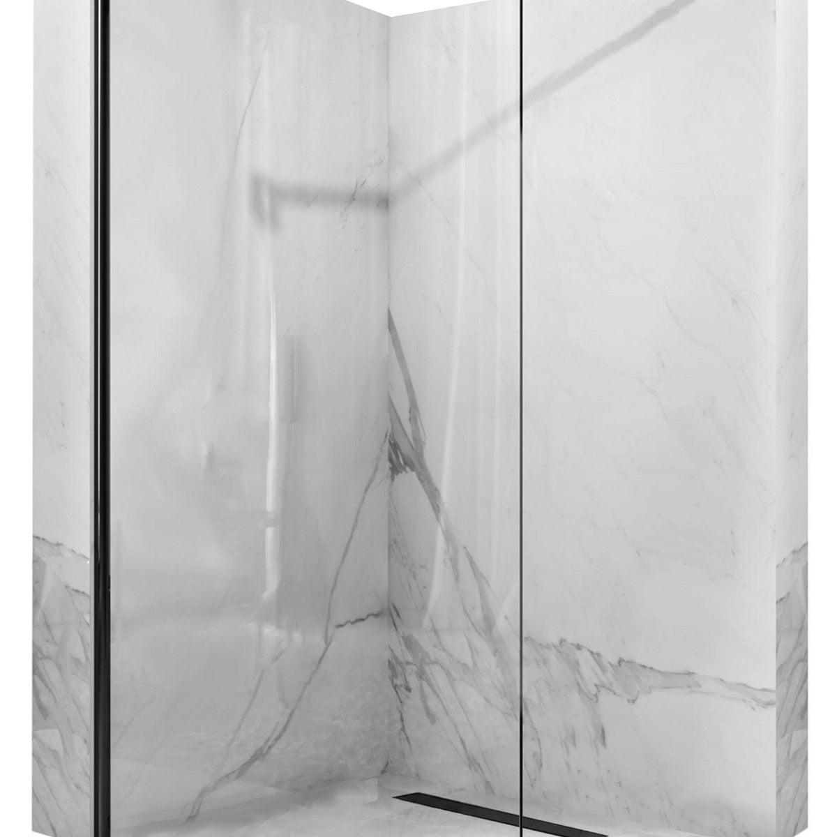 Paravan de duș Rea Aero, tip walk-in, pliabil negru mat, 120 cm – CasaVie