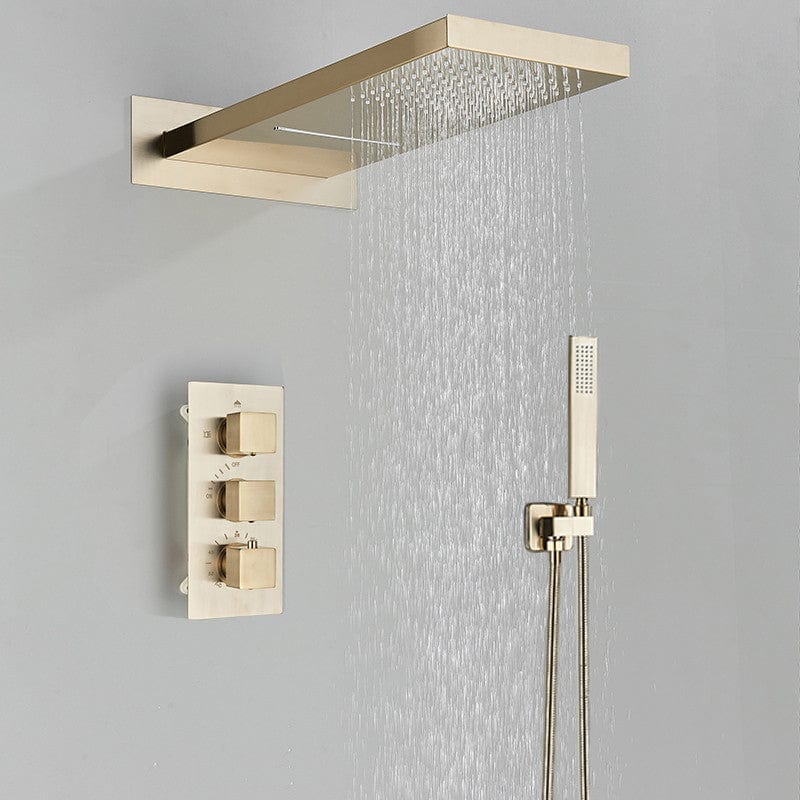 Set de dus River auriu cu 3 functii de curgere – CasaVie