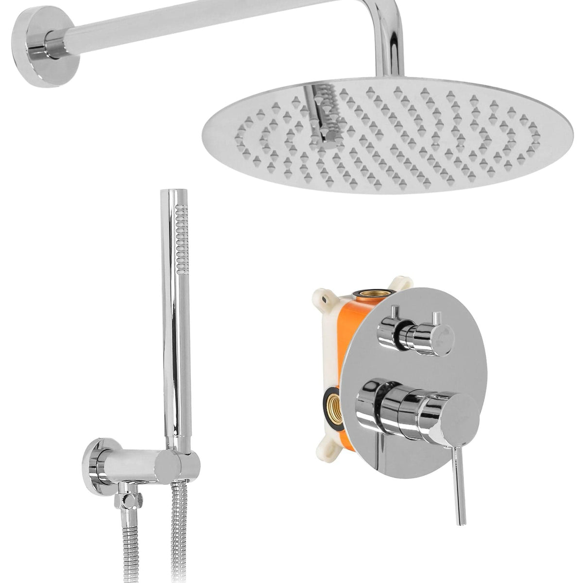 Set de dus încastrat Rea Lungo crom cu 2 funcții de curgere – CasaVie