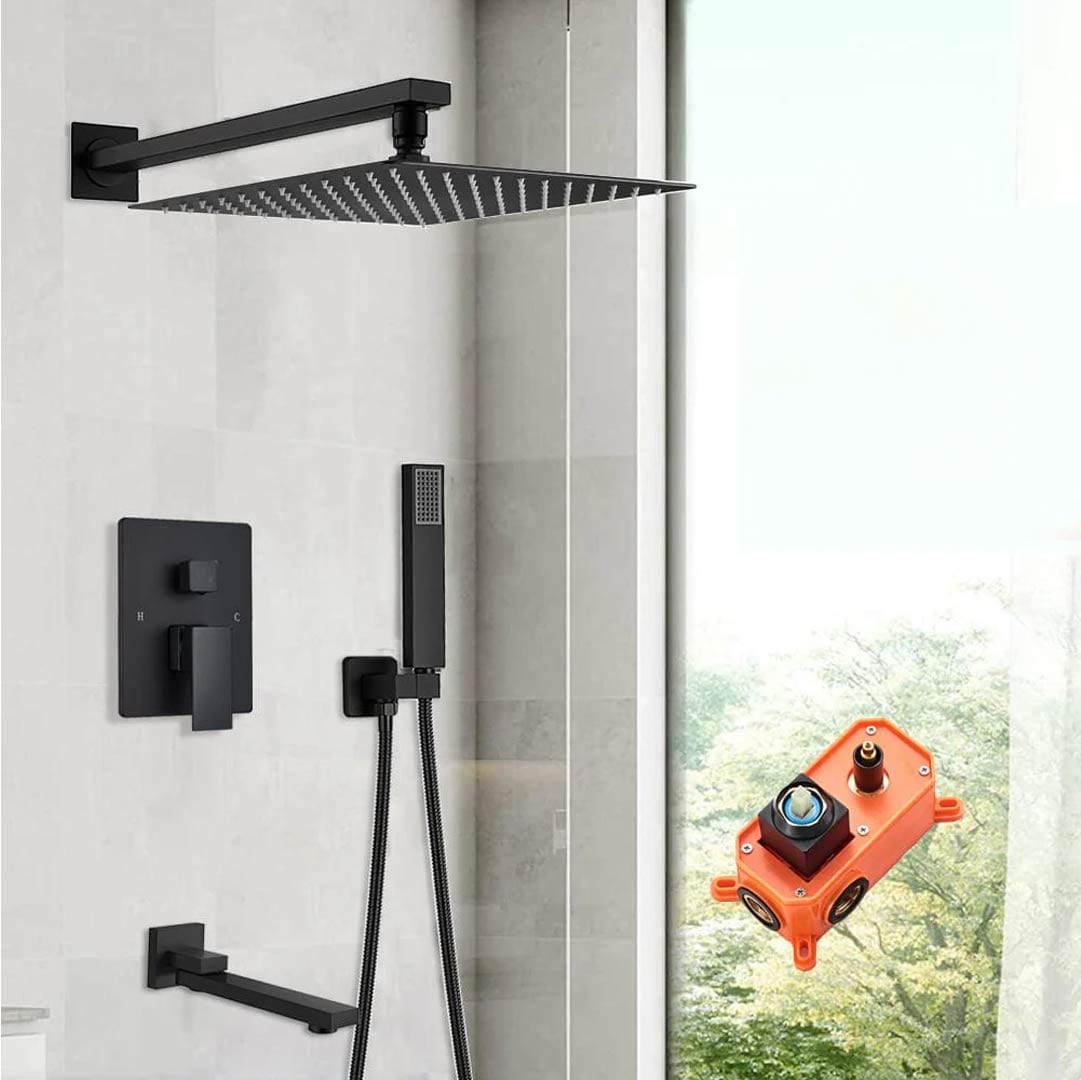 Set de dus negru cu para patrata 25 cm – CasaVie