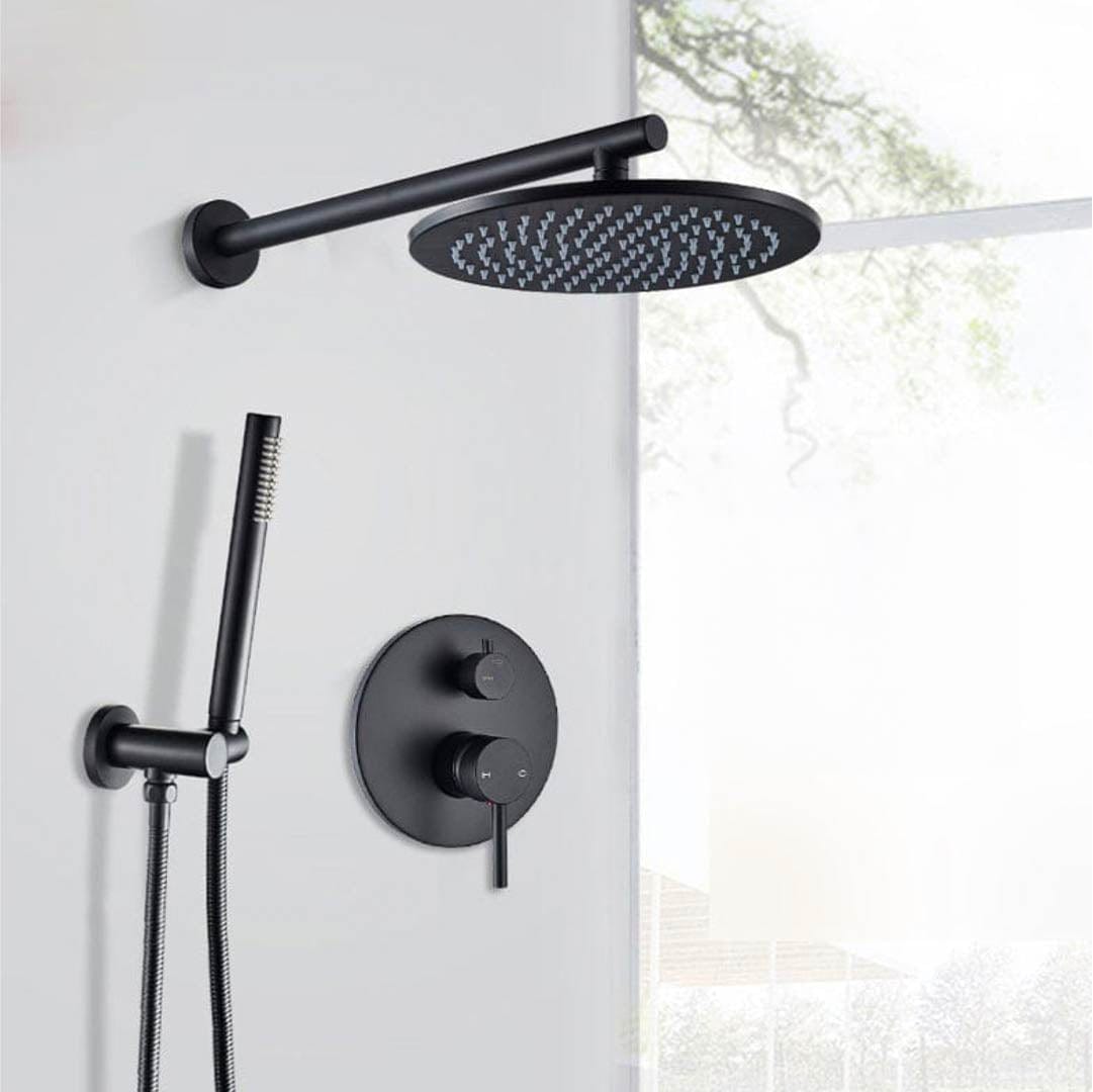 Set de dus negru cu para rotunda 25 cm – CasaVie